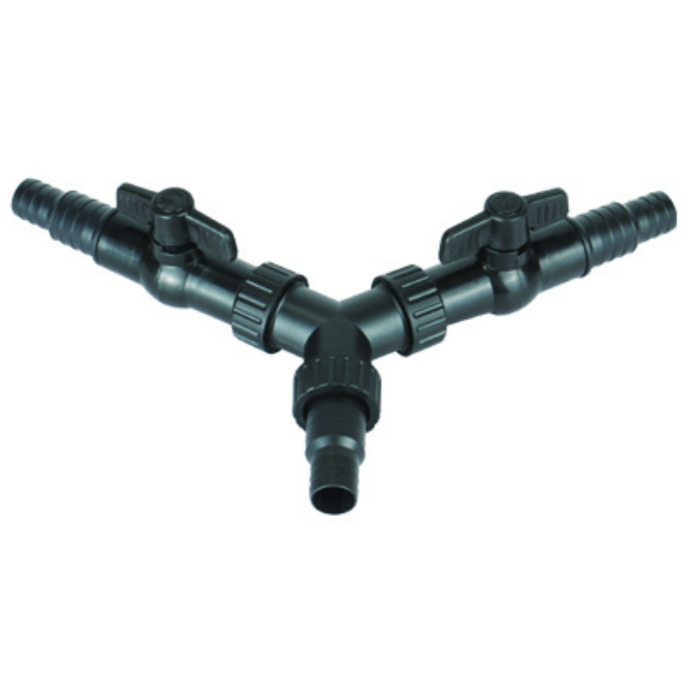 Y Piece Distributor Small 20/25mm with taps - Perfect Aquatics